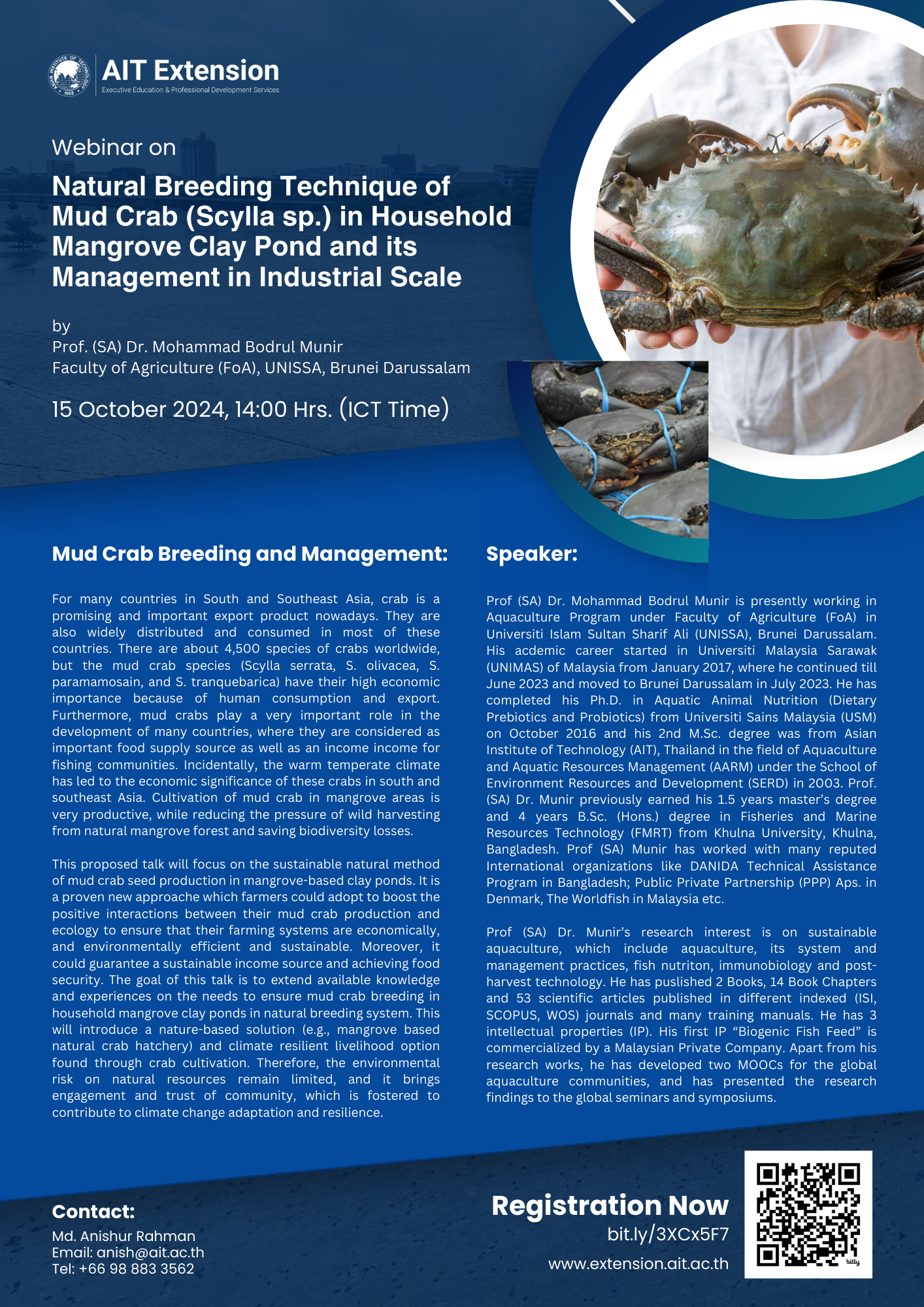 Webinar on Natural Breeding Technique of Mud Crab (Scylla sp.) in ...